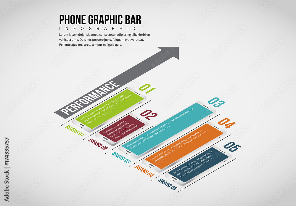 Mobile Phone Bar Graphs Infographic Stock Template | Adobe Stock