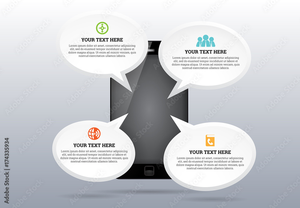 Smartphone Chat Bubble Infographic 2 Stock Template | Adobe Stock