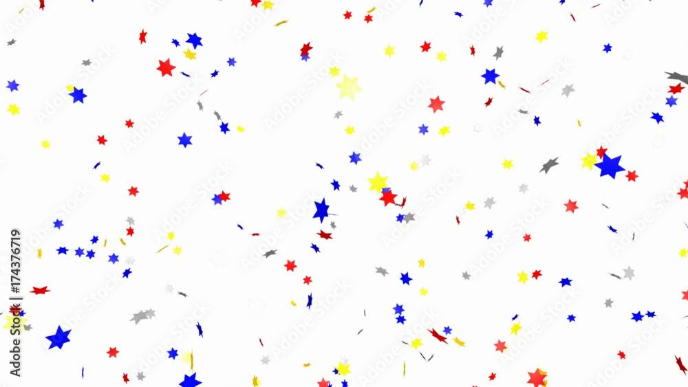 Party confetti with star shapes - seamless looping, alpha channels and ...
