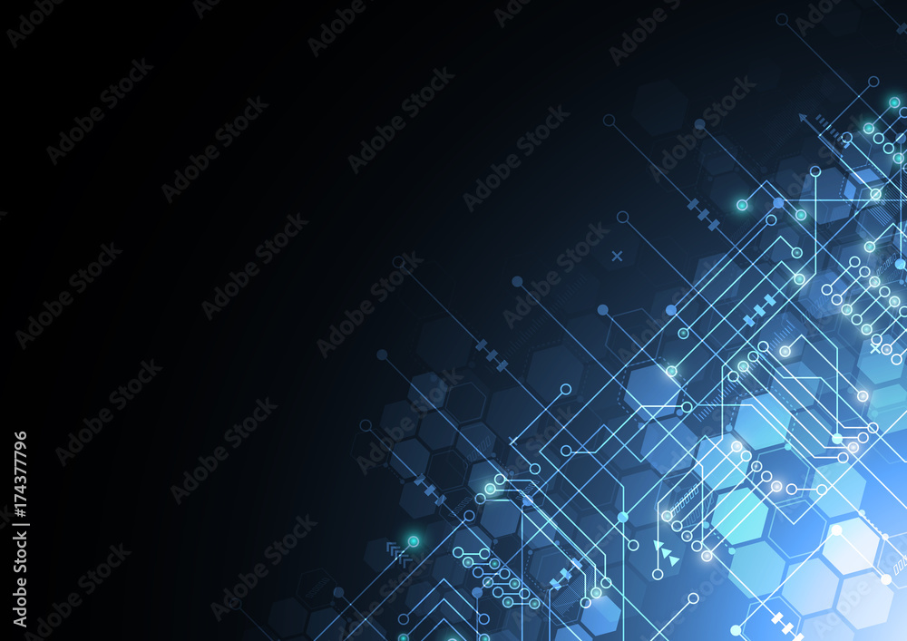 Abstract background with technology circuit board texture. Electronic ...