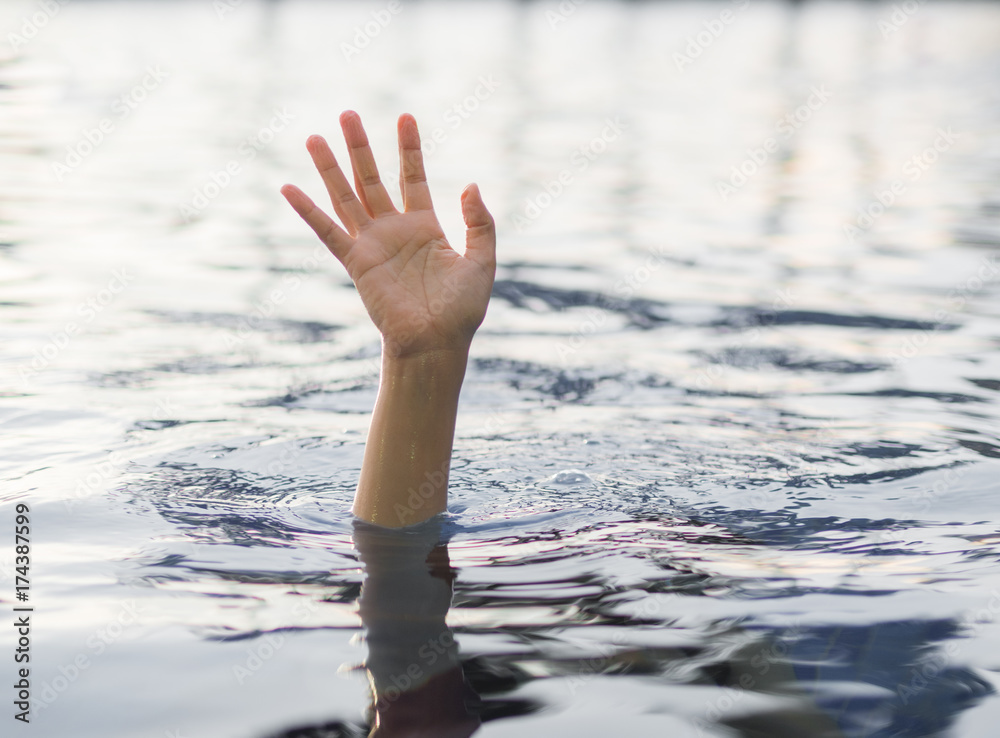 Drowning victims, Hand of drowning woman needing help. Failure and ...