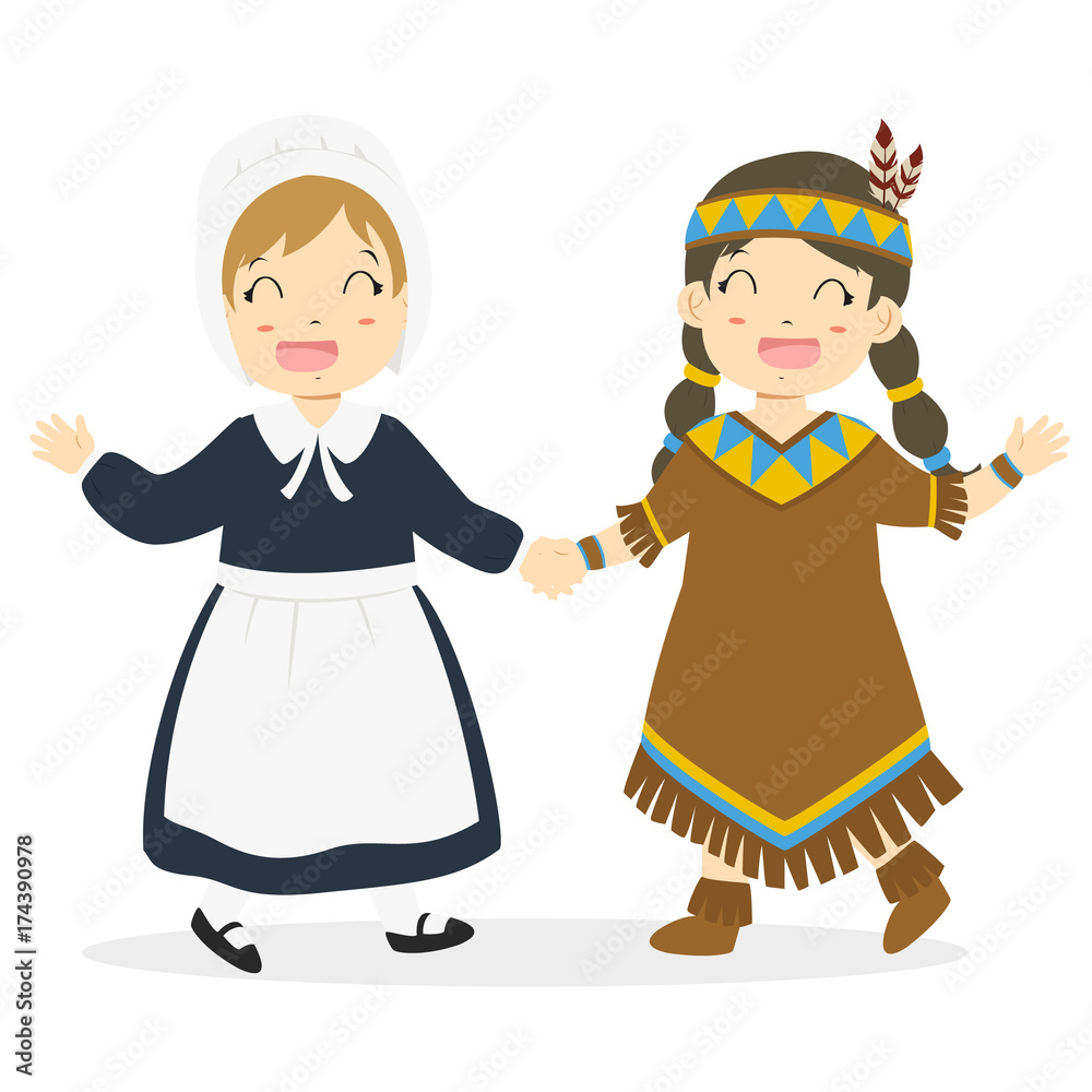 Cute Cartoon Pilgrim