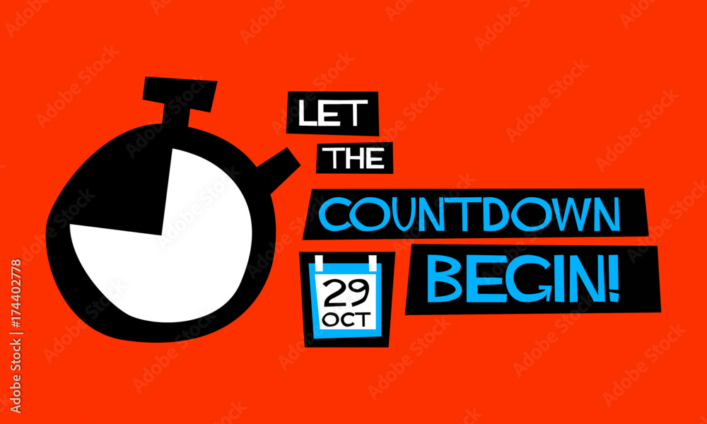 And The Countdown Begins! (Flat Style Vector Illustration Poster Design ...