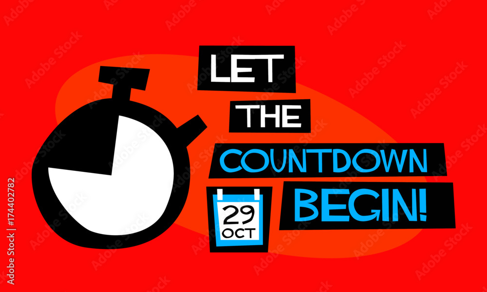 And The Countdown Begins! (Flat Style Vector Illustration Poster Design ...
