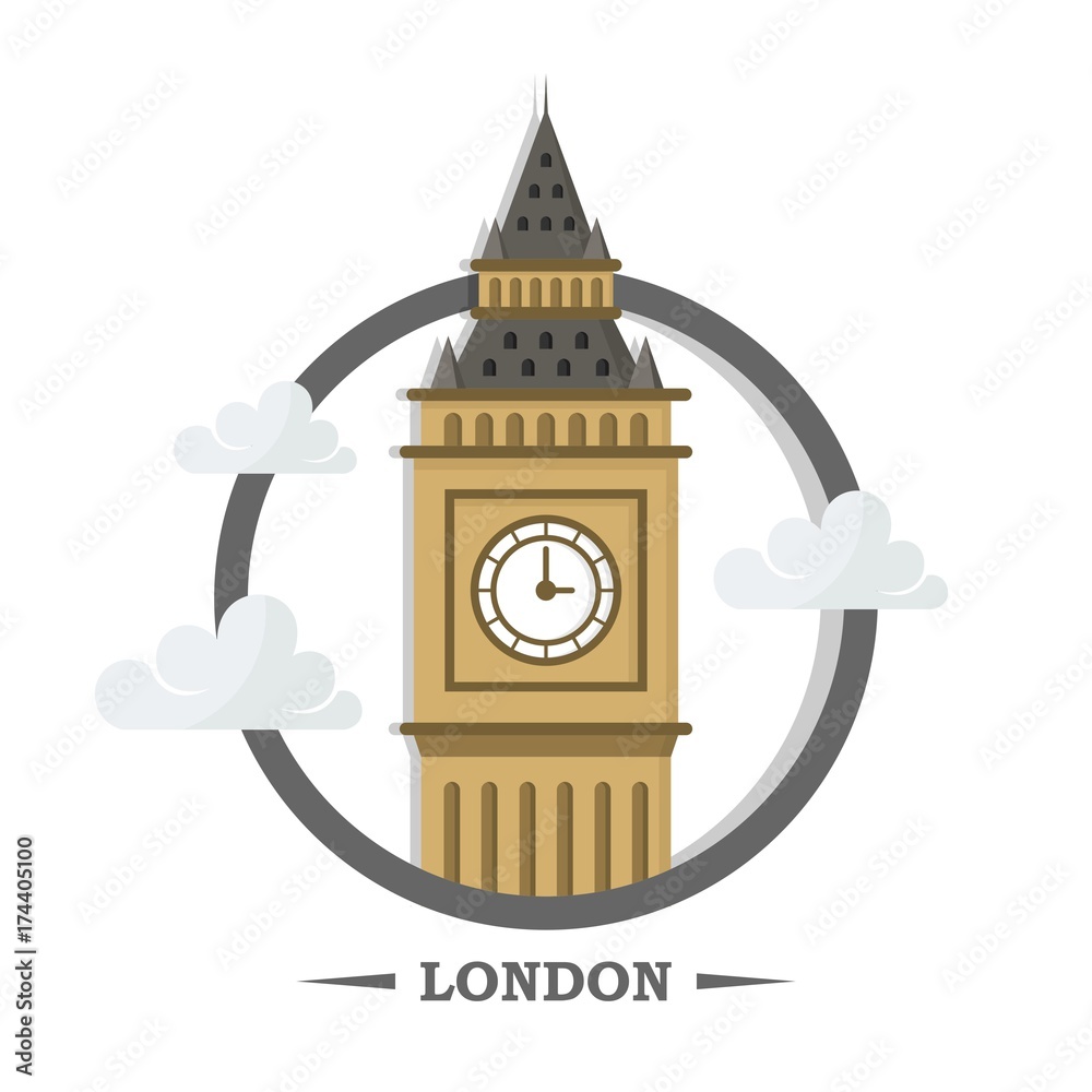 Big Ben of London logo design template Stock Vector | Adobe Stock