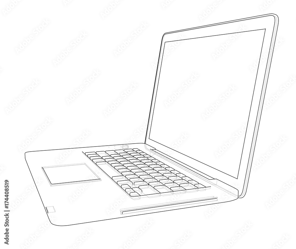 Laptop Sketch Vector