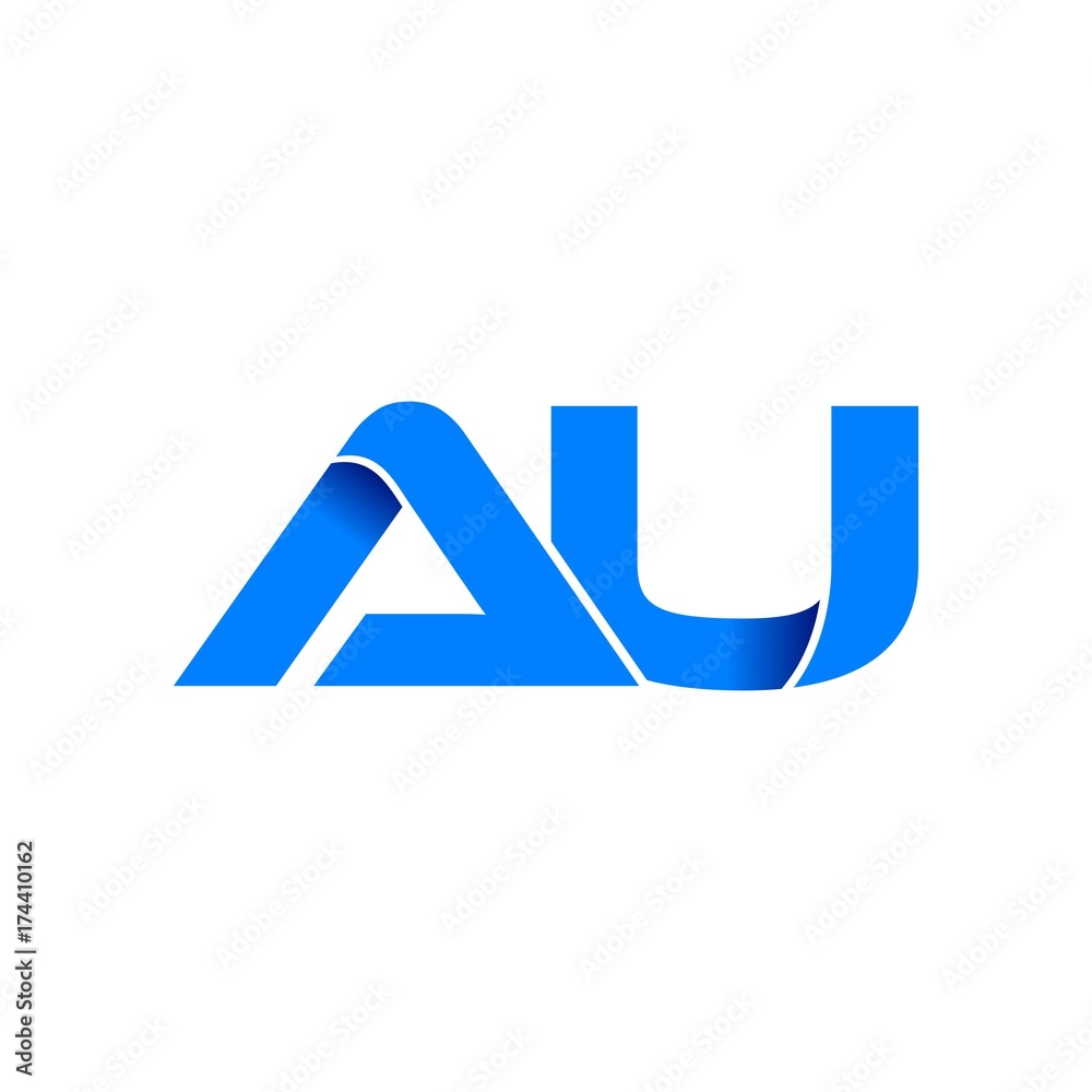 au logo initial logo vector modern blue fold style Stock Vector | Adobe ...