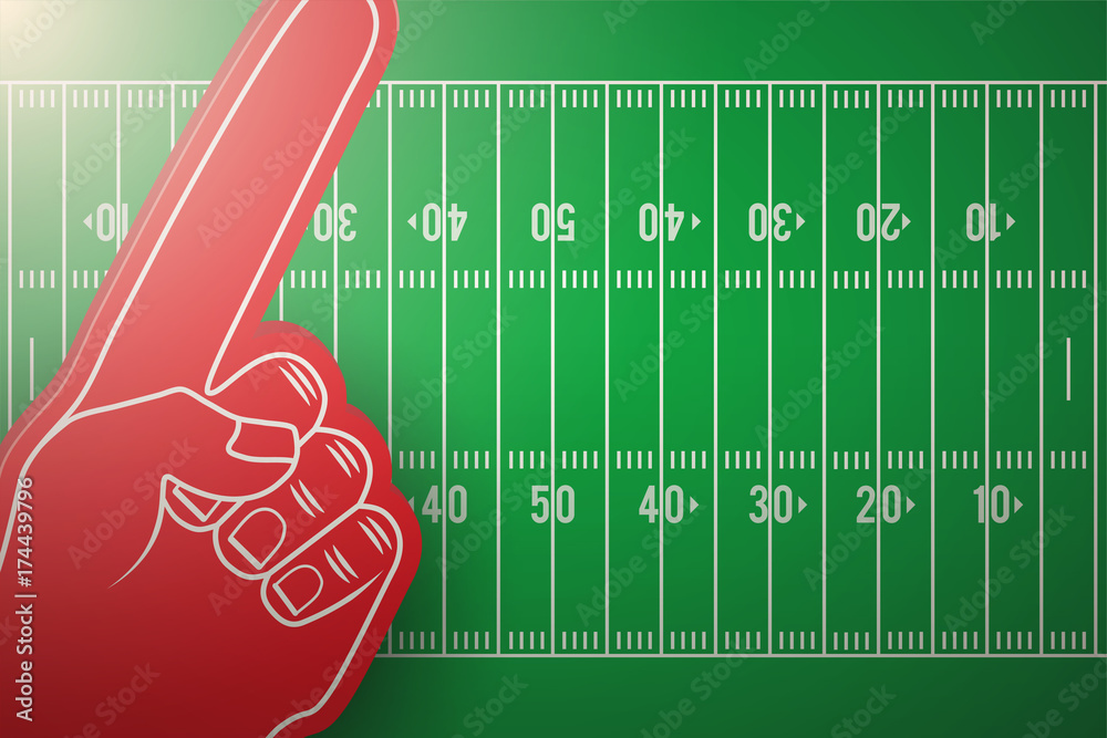 Posters of american football field and fun finger. Sports background ...