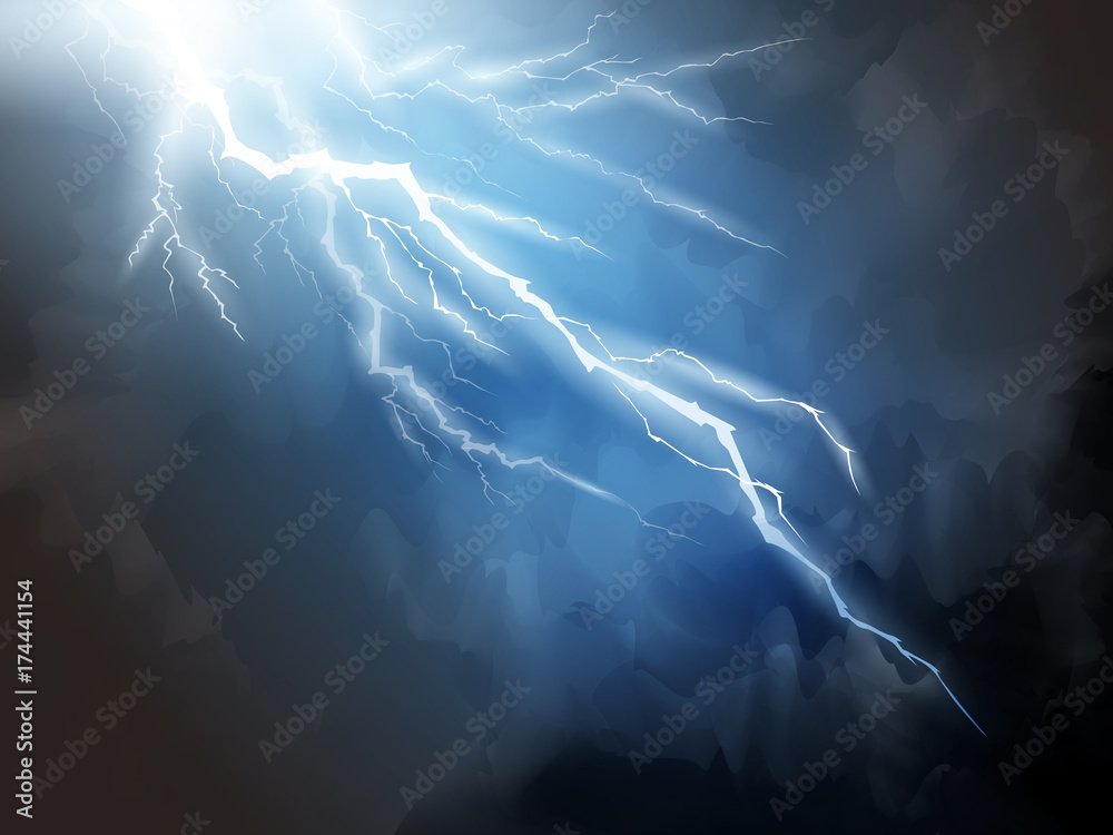 Blue lightning background Stock Vector | Adobe Stock