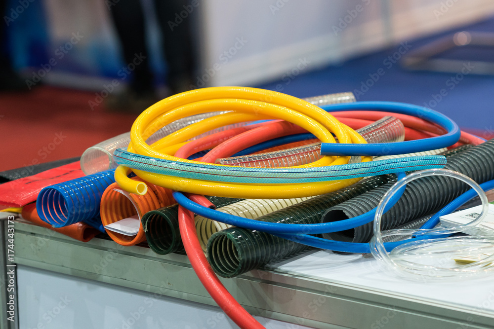 High pressure air hose for industrial machine and equipment Stock Photo ...