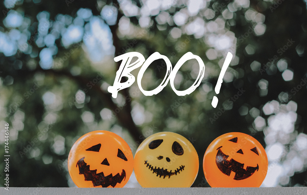 BOO wording with Self Made hand drown Smiley face Halloween Spooky ...