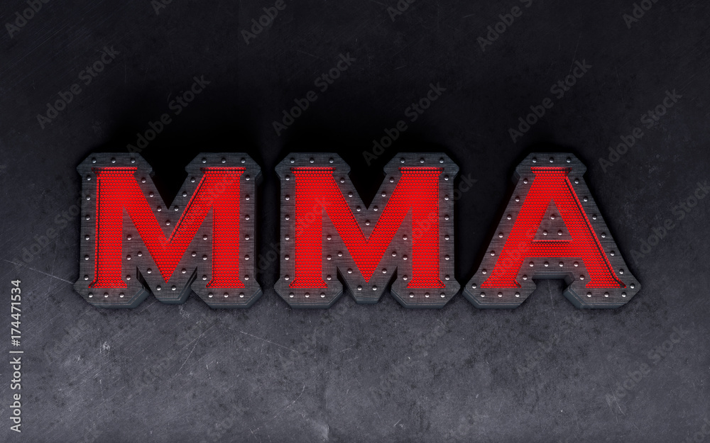 MMA. Modern professional mixed martial arts template logo design. 3d ...