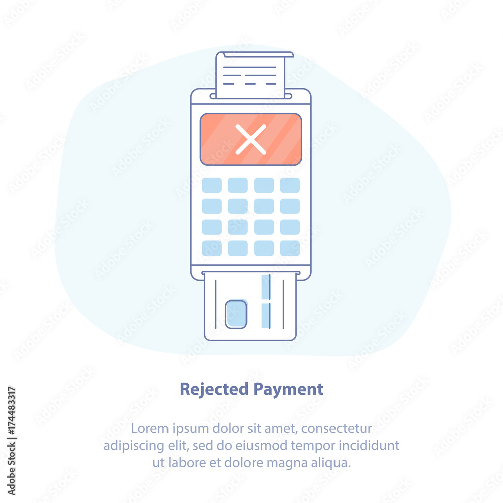 Payment by credit card using POS terminal, Rejected or Failure Payment ...