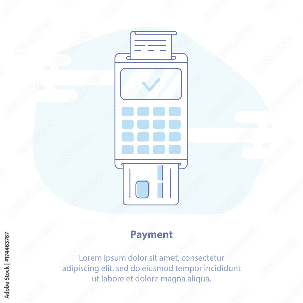 Payment icon concept by credit card using POS terminal. Approved ...
