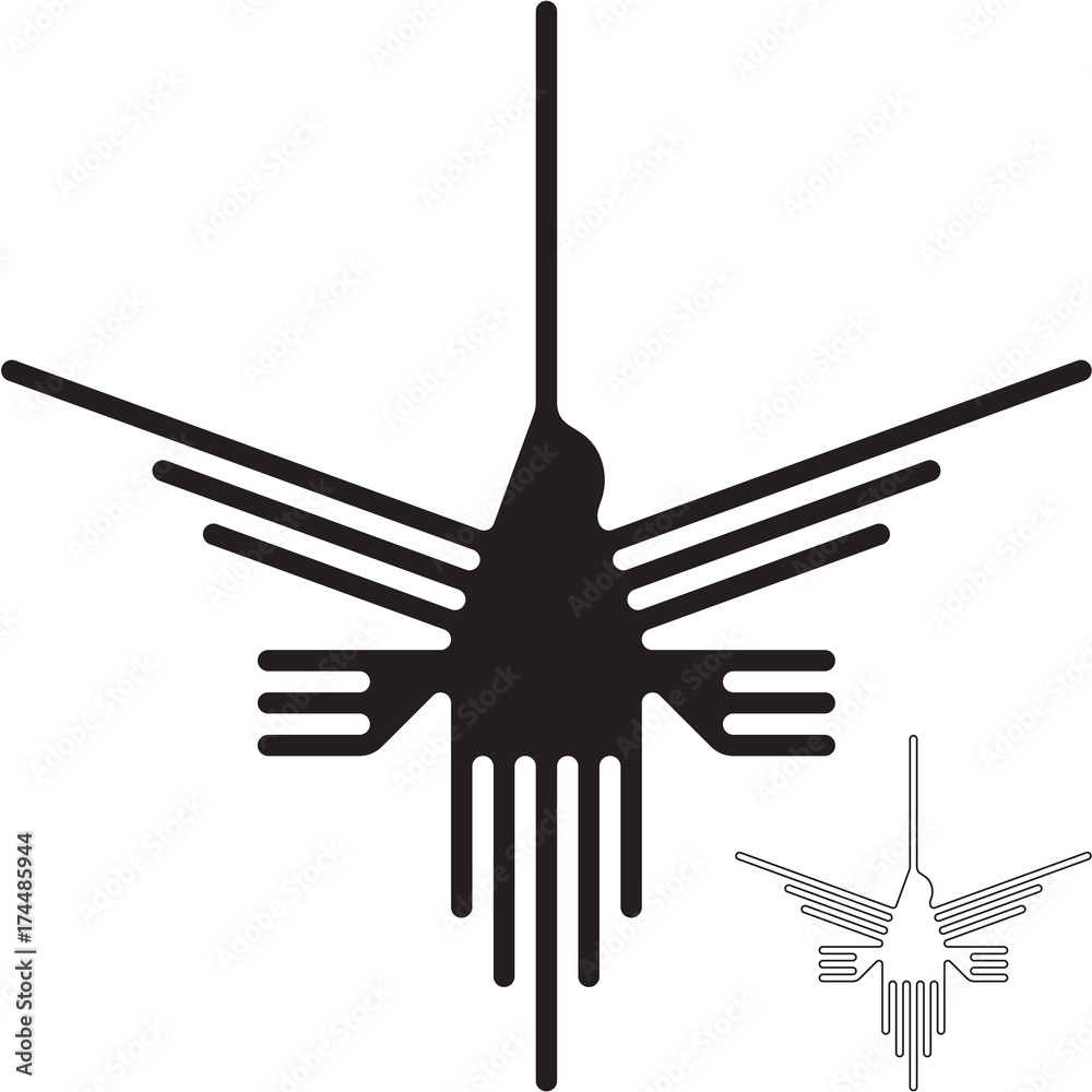 nazca lines hummingbird Stock Vector | Adobe Stock