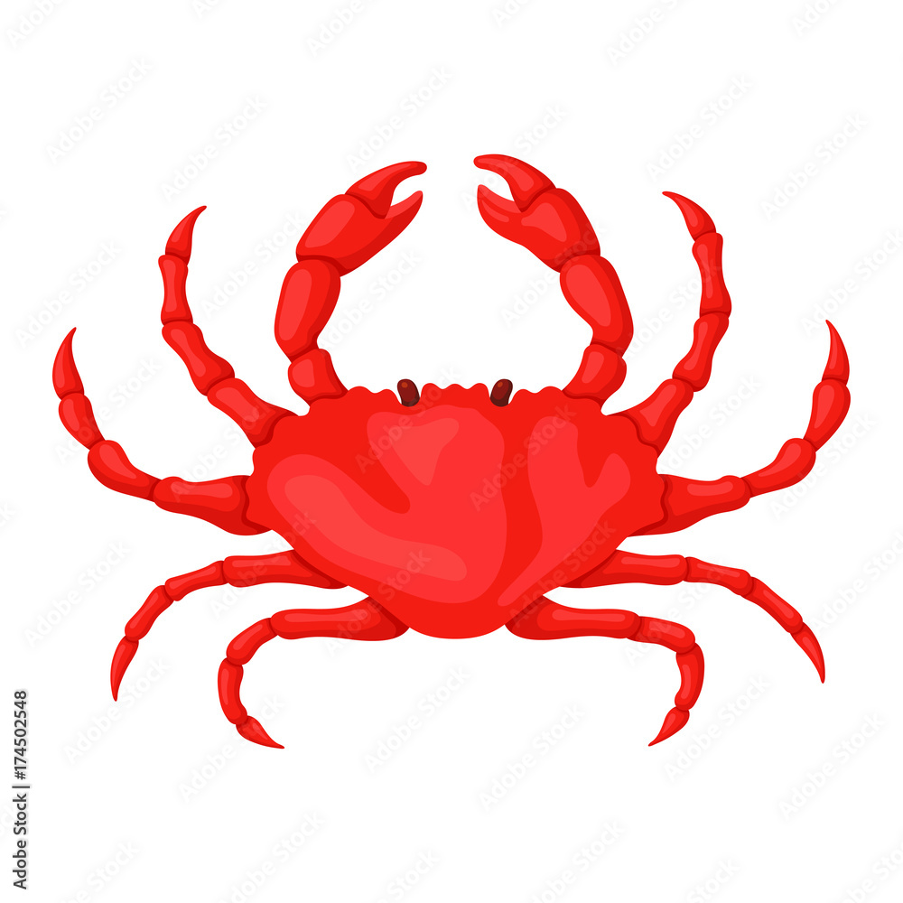 Red crab cartoon Stock Vector | Adobe Stock