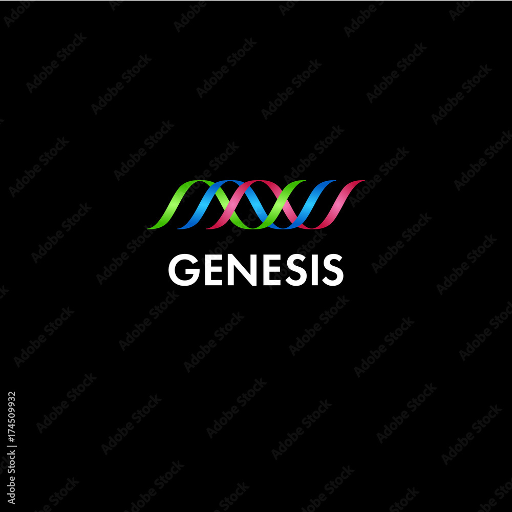 Genesis logo Genetics logo. DNA logo of multicolored ribbons. Stock ...