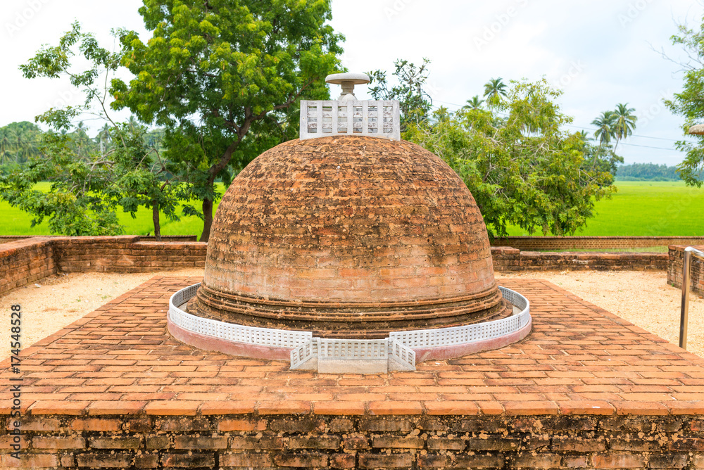 Model of the Sandagiri Stupa, the oldest Stupa in the southern region ...