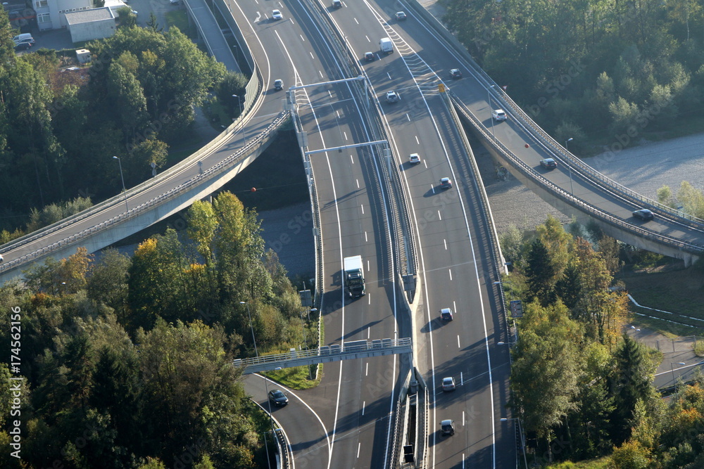 Highway, Autobahn, A14 Rheintalautobahn in Vorarlberg Stock-Foto ...