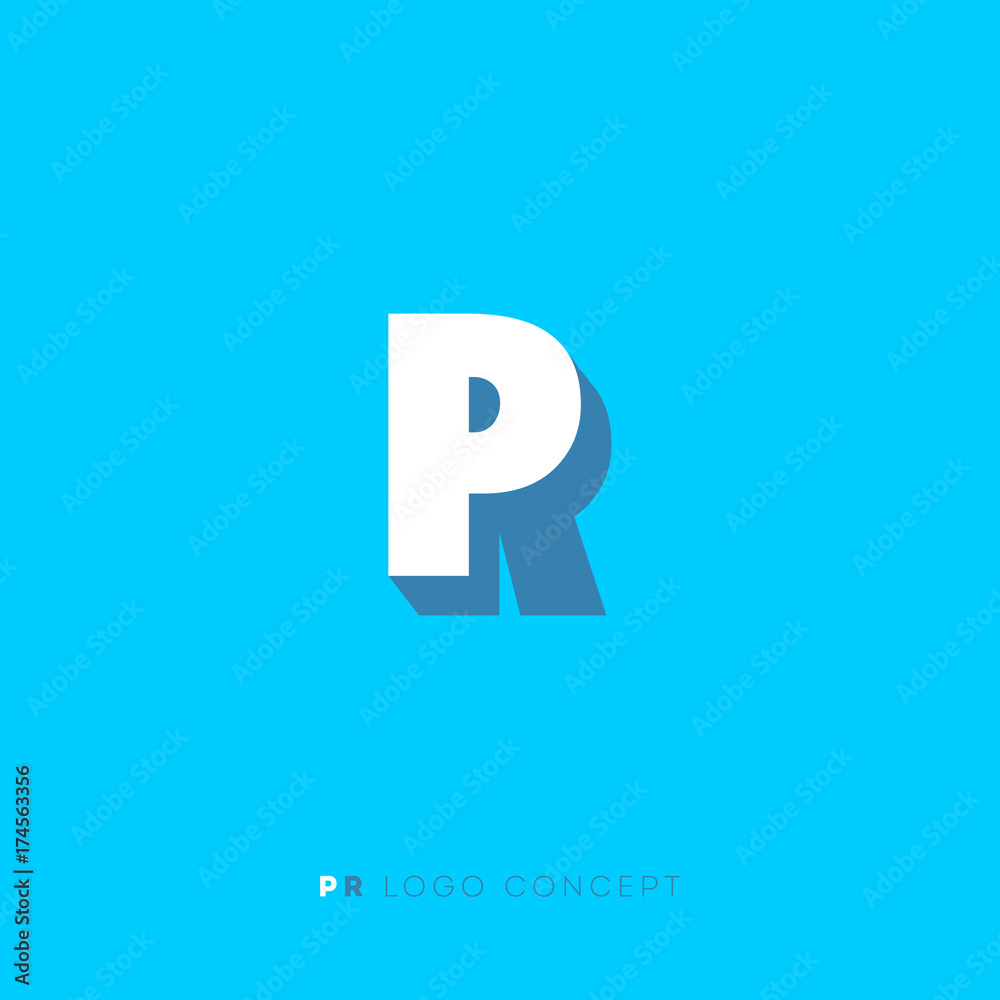 PR logo concept. PR letters on the blue background. Public Relations ...
