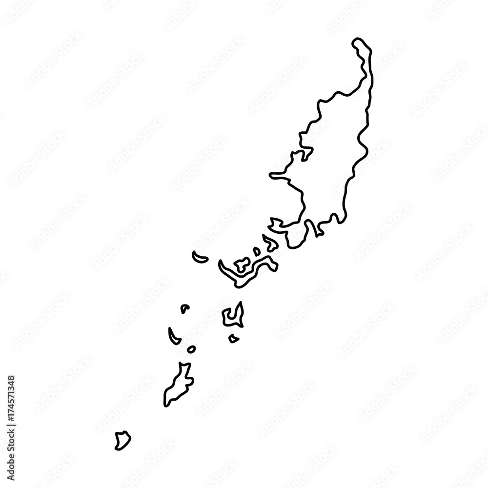 Palau map of black contour curves of vector illustration Stock Vector ...