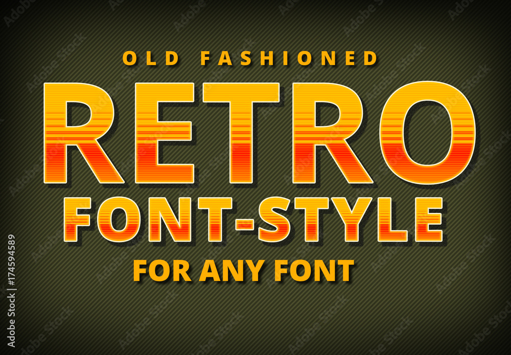 Retro Lined Gradient Text Style Stock Template | Adobe Stock