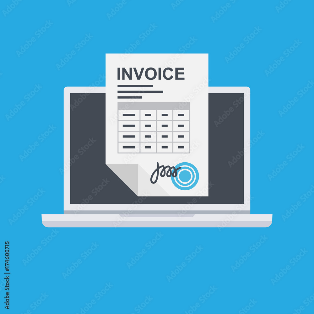 invoice invoicing online service pay Stock Vector | Adobe Stock