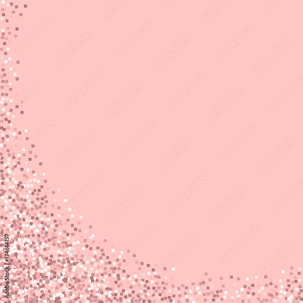 Pink gold glitter. Abstract left bottom corner with pink gold glitter ...