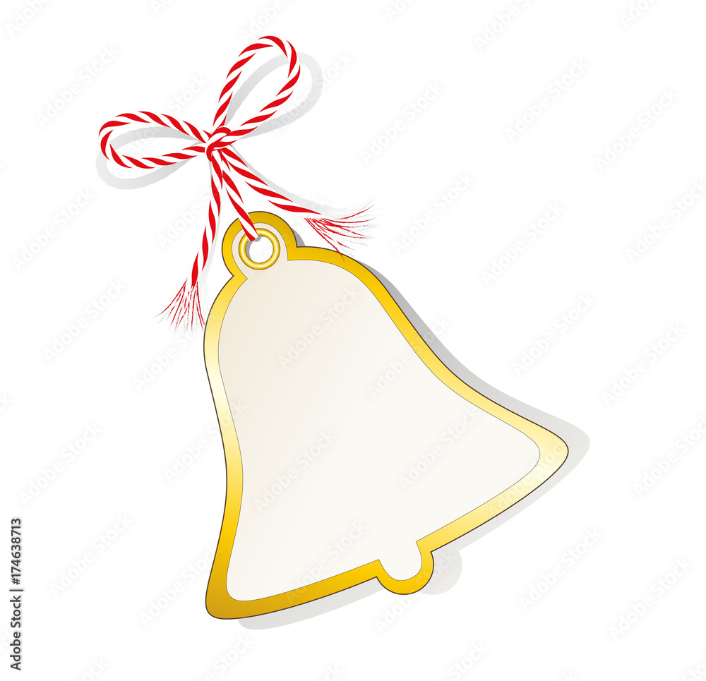 Weihnachtskarte Glocke, Etikett für Geschenke Weihnachts Karte Glocke ...