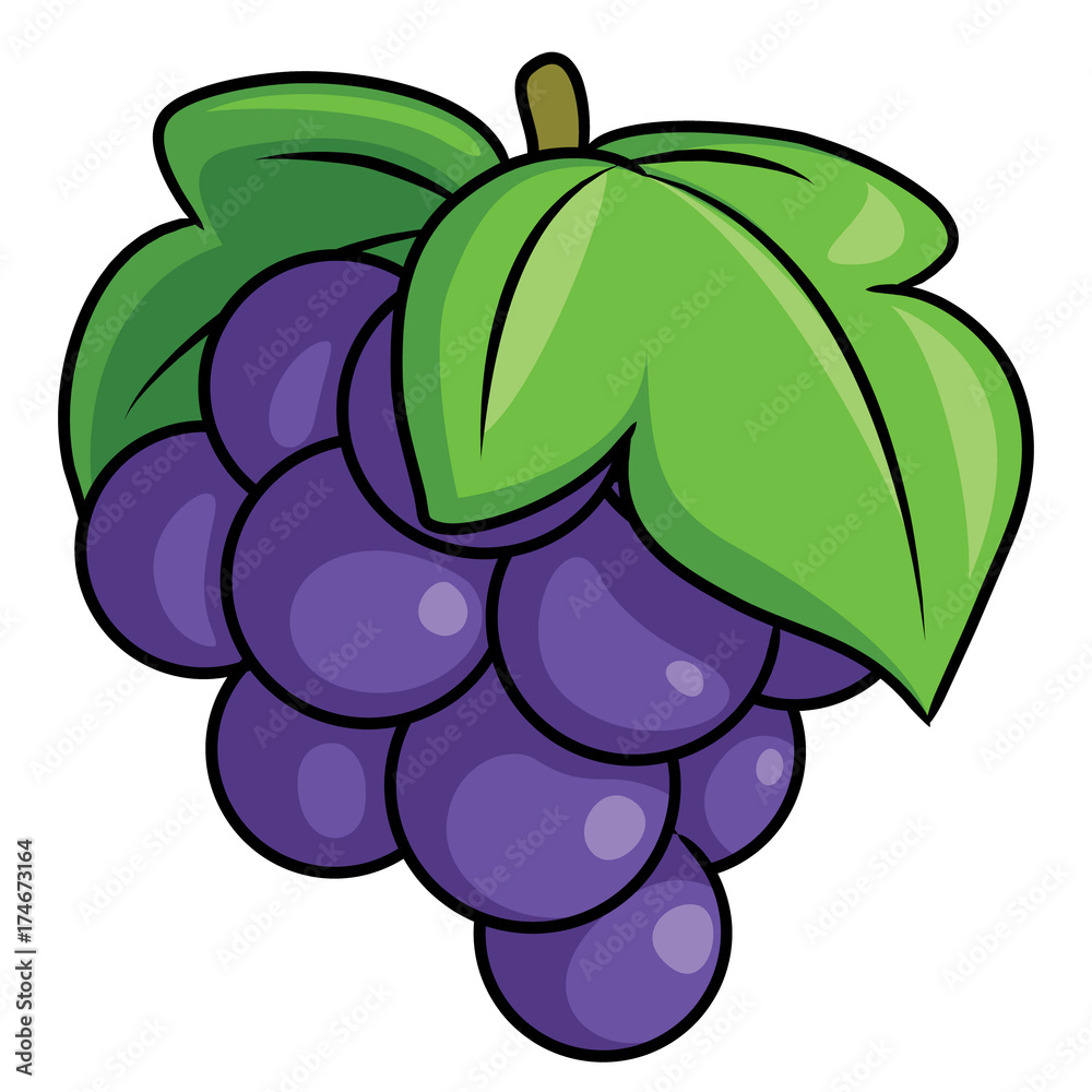 Grape Cartoon Illustration of cute cartoon grape. Stock ベクター | Adobe Stock