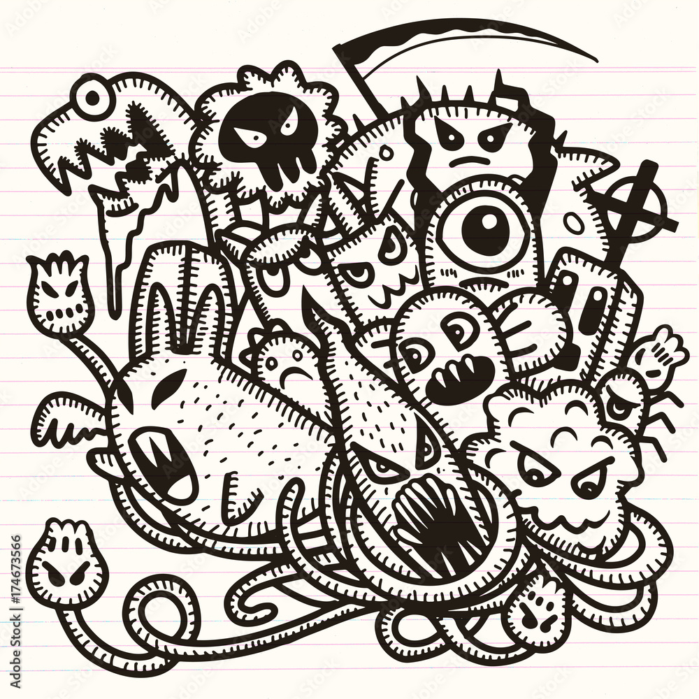 Doodle Monster Drawing