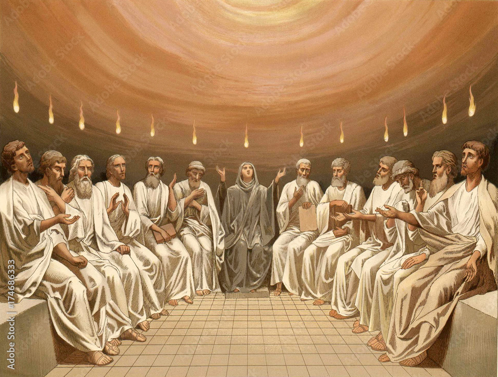 Pentecost The Descent Of The Holy Spirit Stock Illustration Adobe Stock