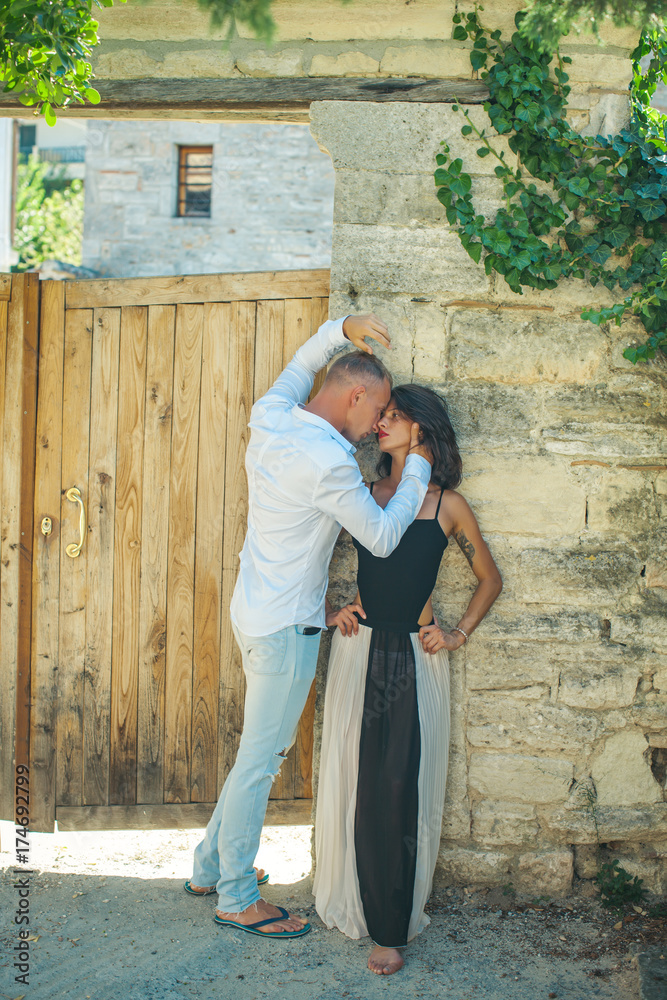 Sex couple. Passionate couple kissing, boy and girl. Having sex. Young ...