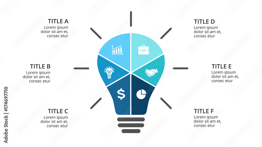Vector light bulb infographic. Template for diagram, graph ...