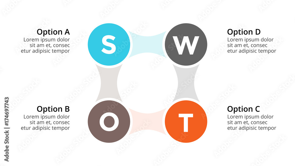 Vector SWOT analysis square metaball infographic, cycle diagram, graph ...