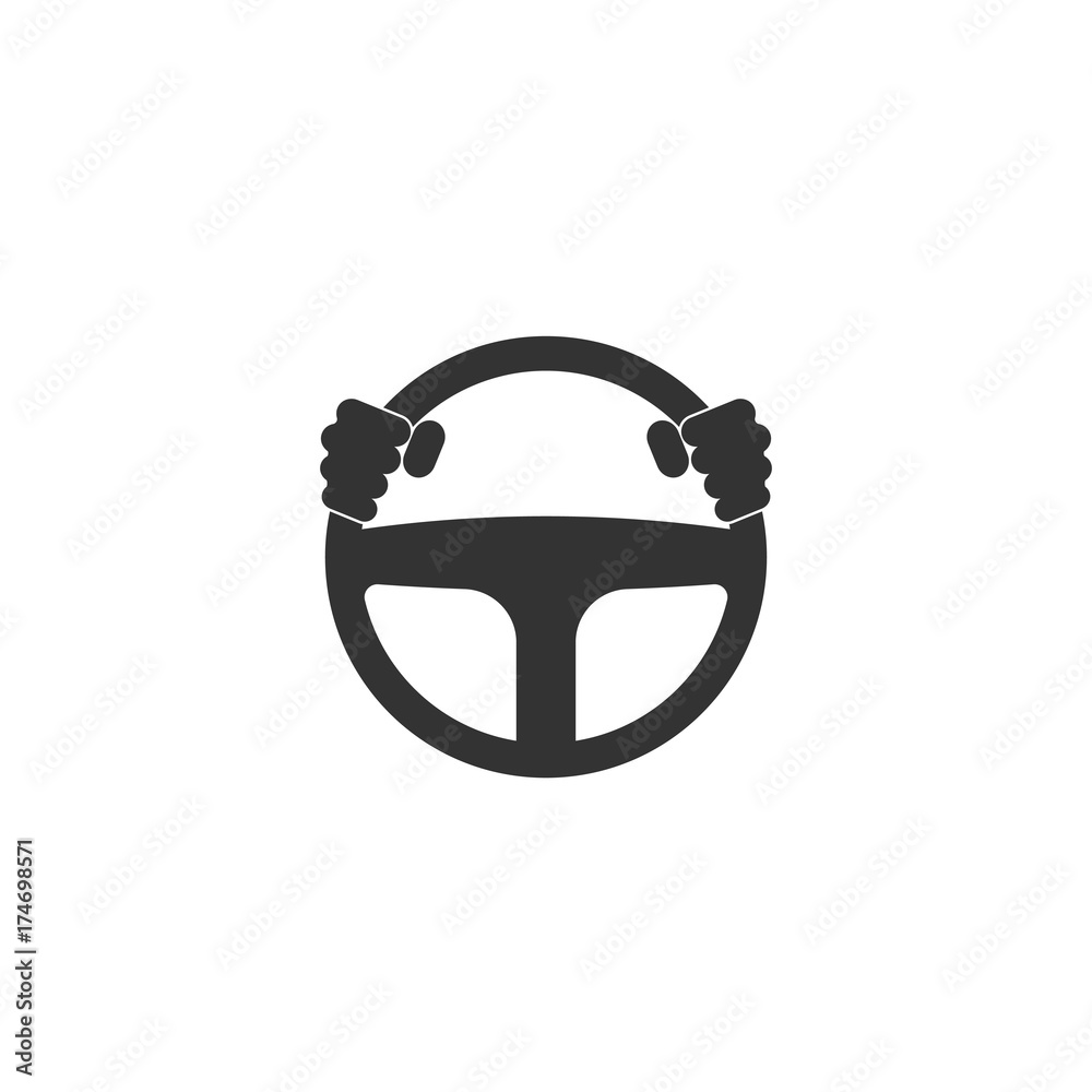 hands behind wheel icon Stock Vector | Adobe Stock