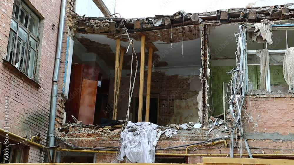 Ruins of building after gas explosion inside living premise, Kiev ...