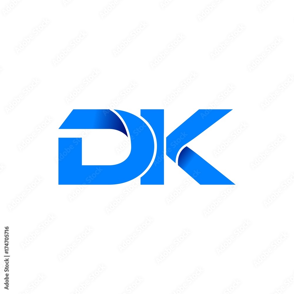dk logo initial logo vector modern blue fold style Stock Vector | Adobe ...