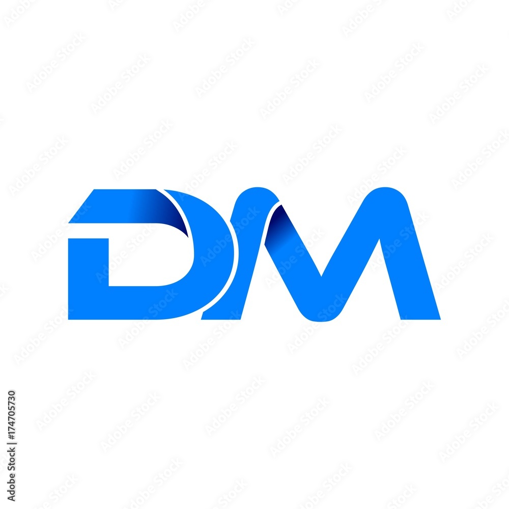 dm logo initial logo vector modern blue fold style Stock Vector | Adobe ...