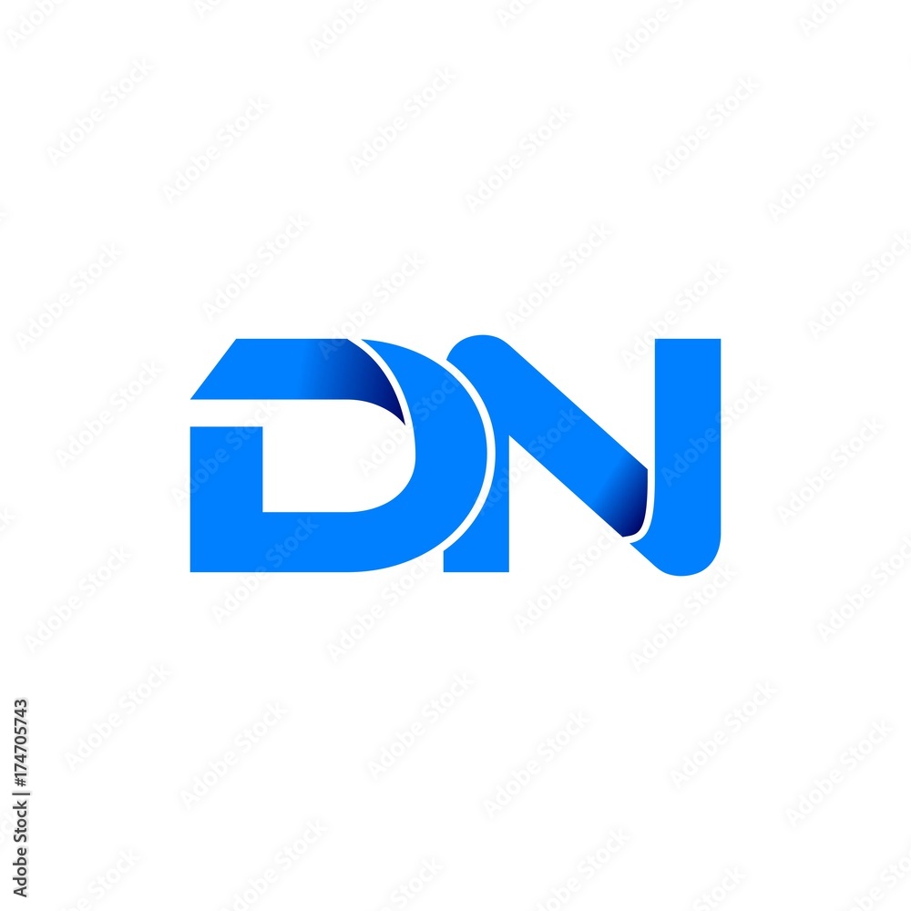 dn logo initial logo vector modern blue fold style Stock Vector | Adobe ...