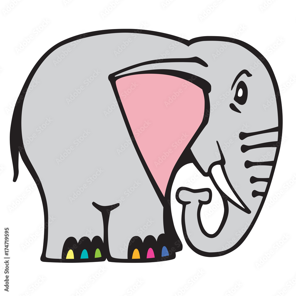 cartoon elephant logo. Side view vector illustration Stock Vector ...