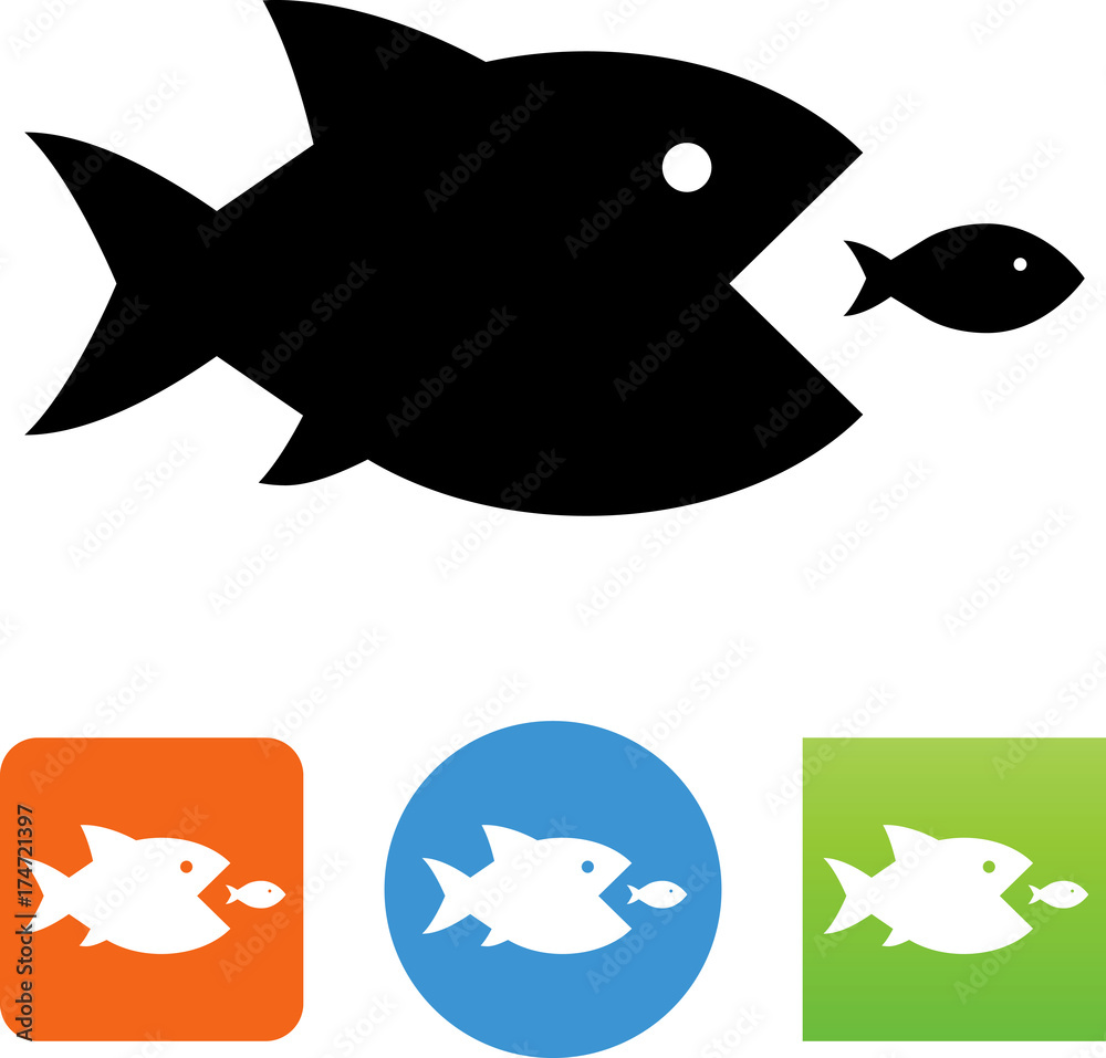 Fish Eating Fish Icon - Illustration Stock Vector | Adobe Stock