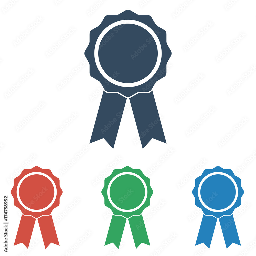 Award icon set - simple flat design isolated on white background ...