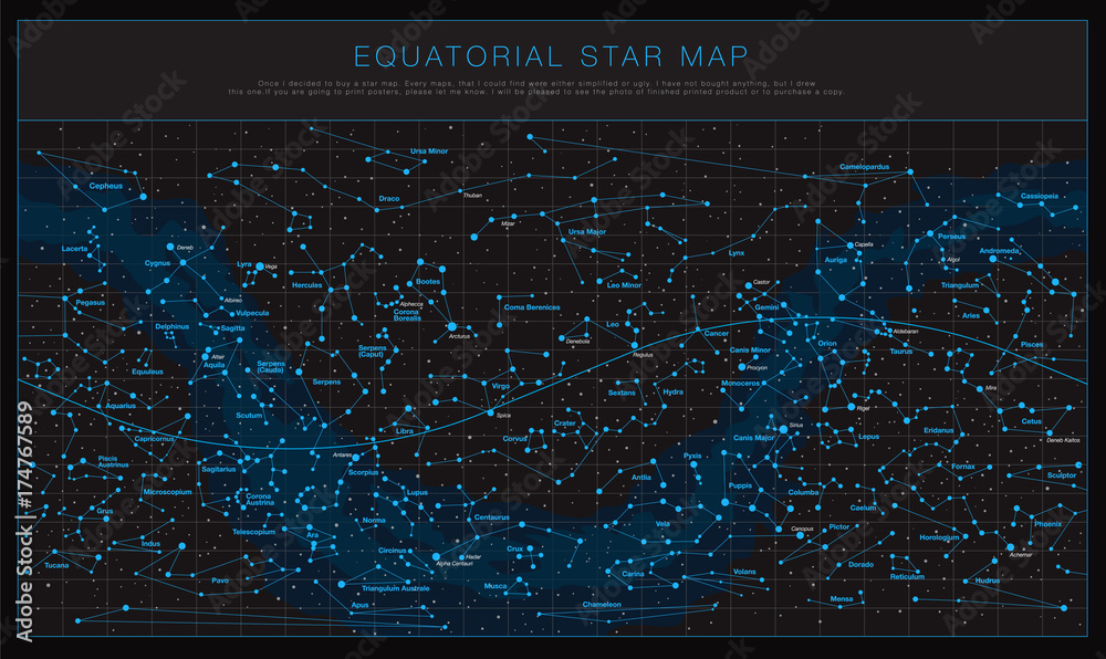 High detailed sky maps vector set Stock Vector | Adobe Stock