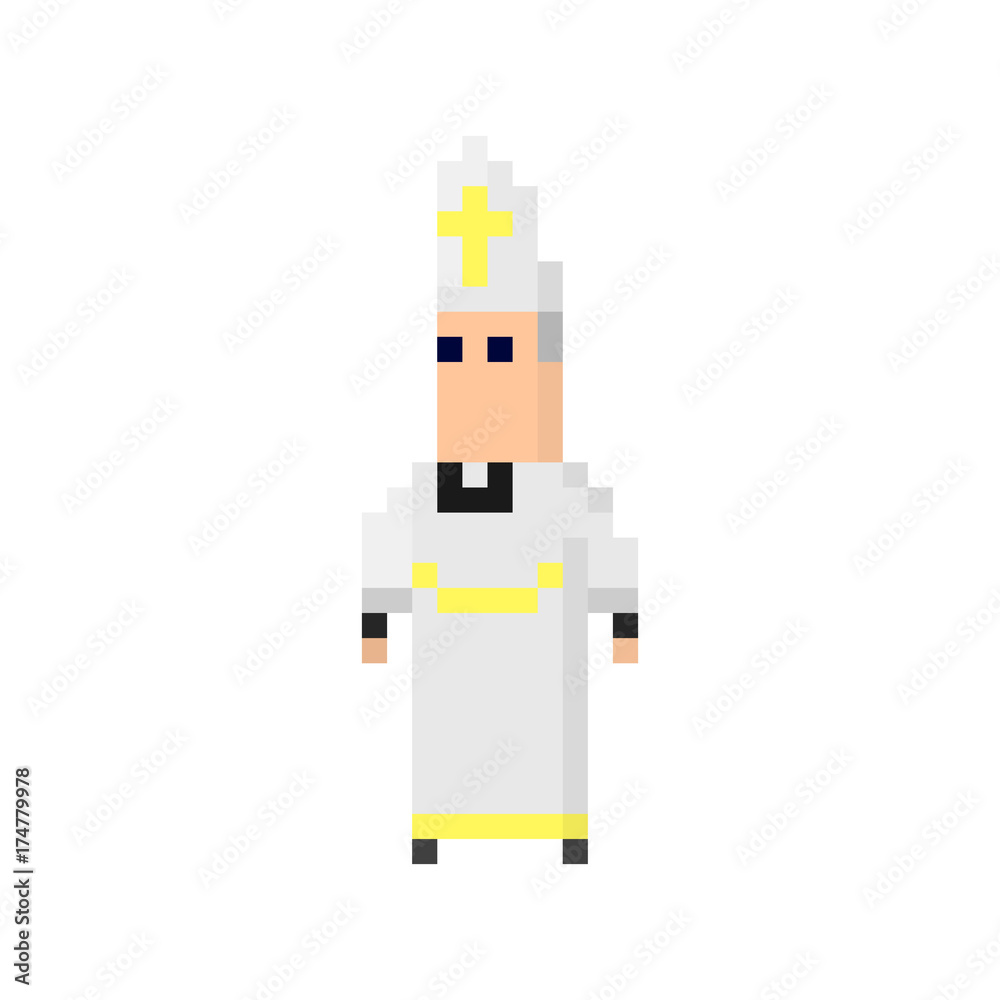 Pixel character priest for games and applications Stock Photo | Adobe Stock