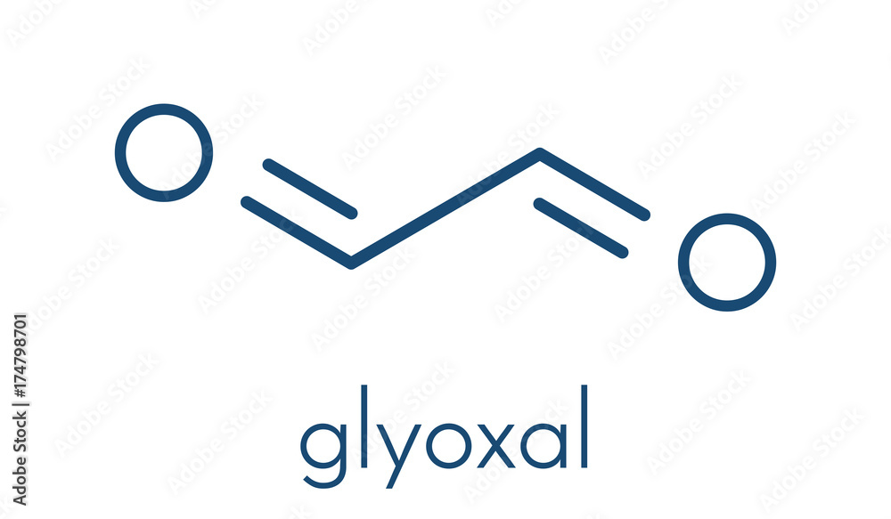 Glyoxal dialdehyde molecule. Present in fermented food and beverages ...