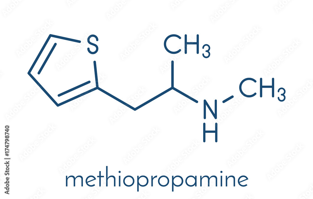 Methiopropamine (MPA) recreational drug, chemical structure Skeletal ...