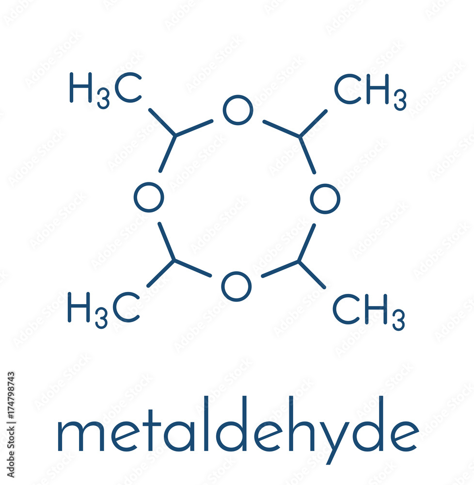 Metaldehyde pesticide molecule. Used against slugs and snails and as ...