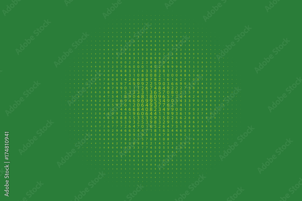 Random numbers 0 - 9. Background in a matrix style. Code pattern with ...