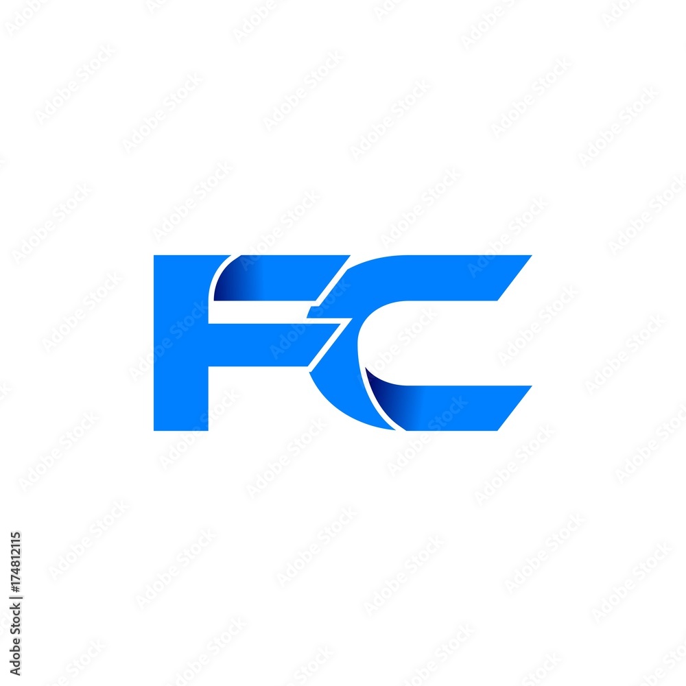 fc logo initial logo vector modern blue fold style Stock Vector | Adobe ...